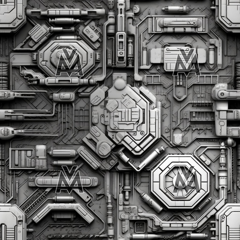 Science Fiction Space Seamless Tiles Background Texture Design Bundle Repeating Wallpaper ...