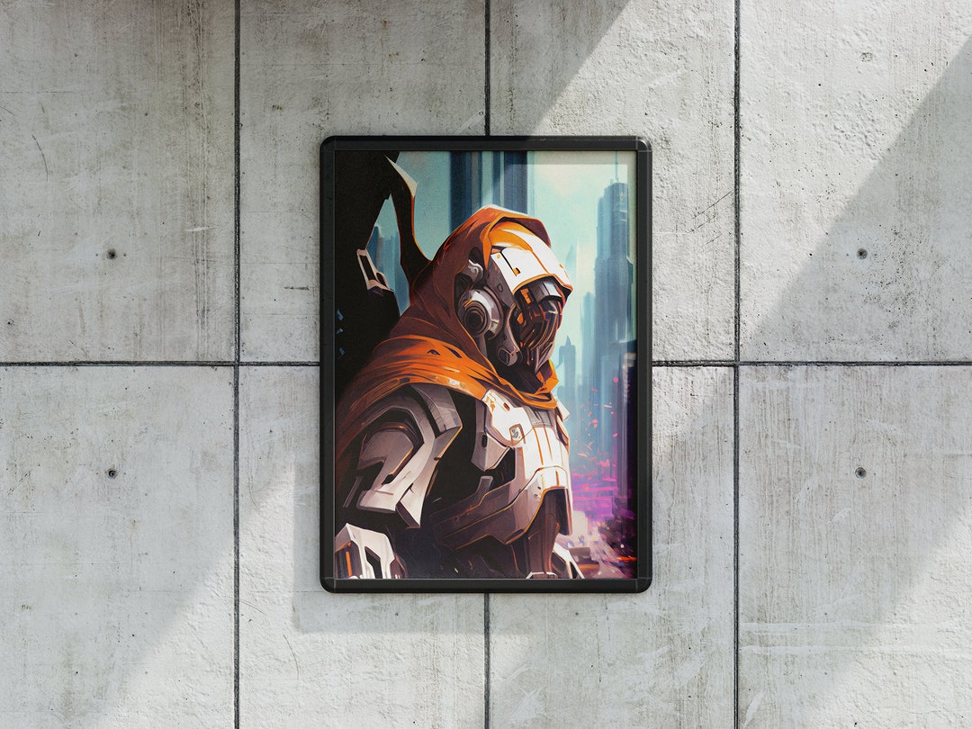 Cyberpunk Shock Trooper Android Wall Art Ultra High Resolution PNG ...