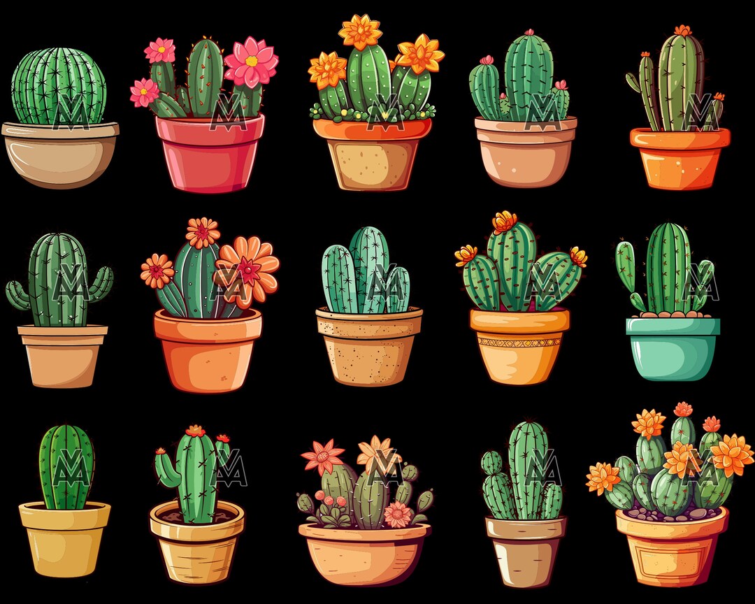 Cactus Cacti Design Bundle Design Pack Vector Svg Scalable Dtg ...