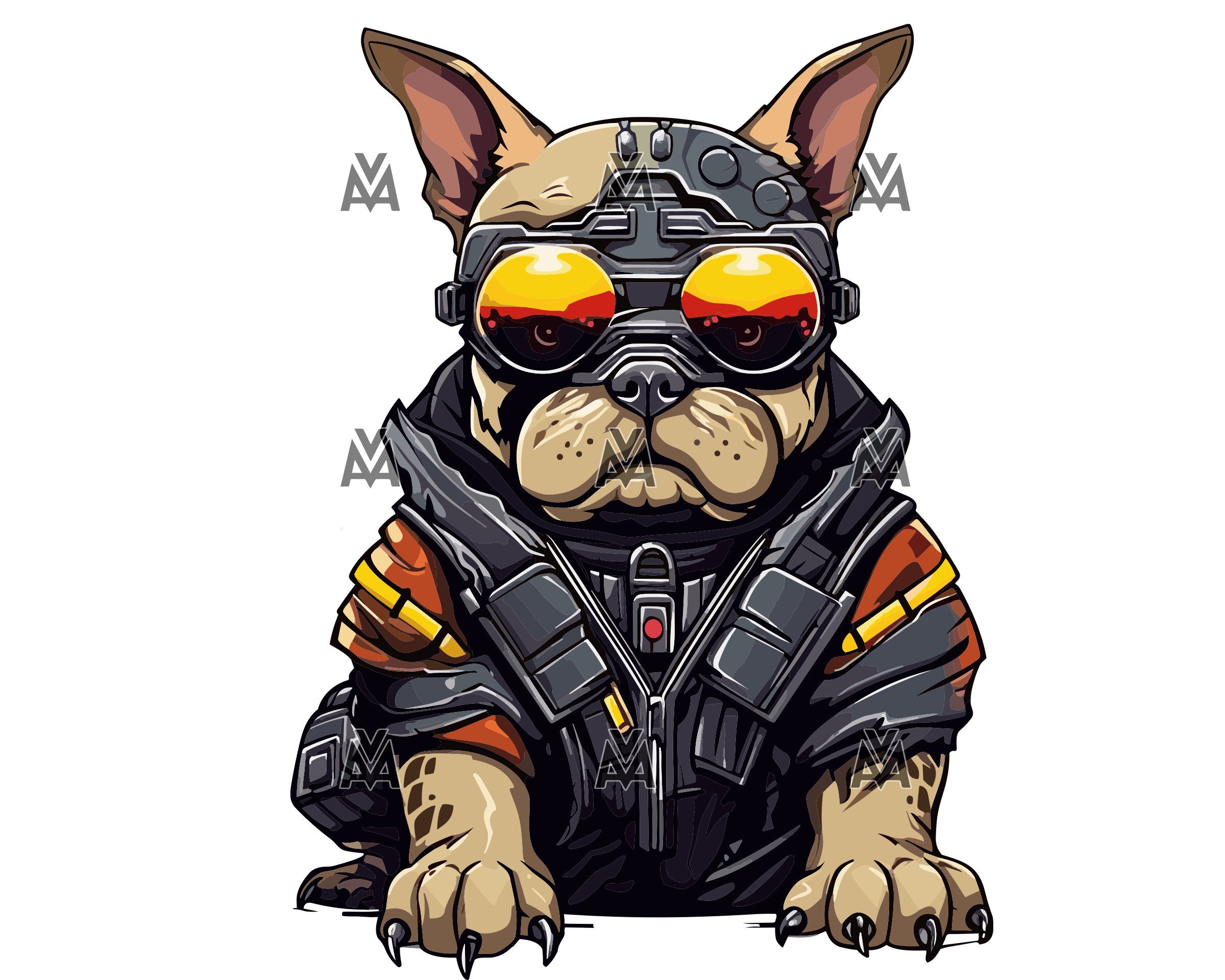 Cyber Bulldog, Bully, Cyberpunk Bulldog, Baby Bulldog, Svg Dtg Scalable ...