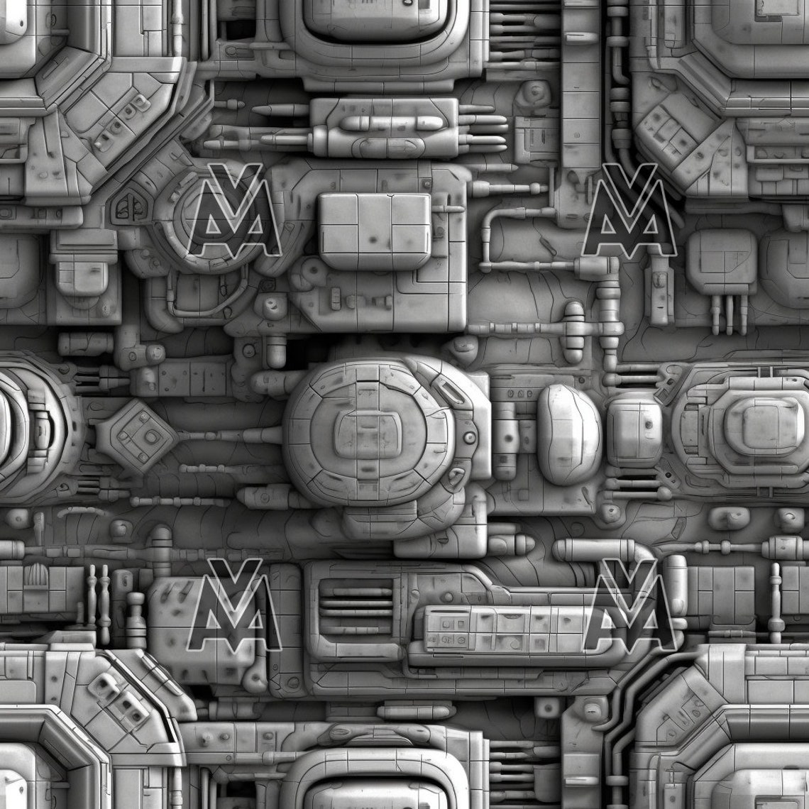 Science Fiction Space Seamless Tiles Background Texture Design Bundle ...