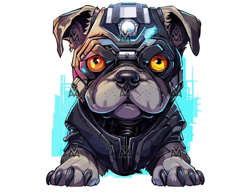 Cyber Bulldog, Bully, Cyberpunk Bulldog, Baby Bulldog, Svg Dtg Scalable ...