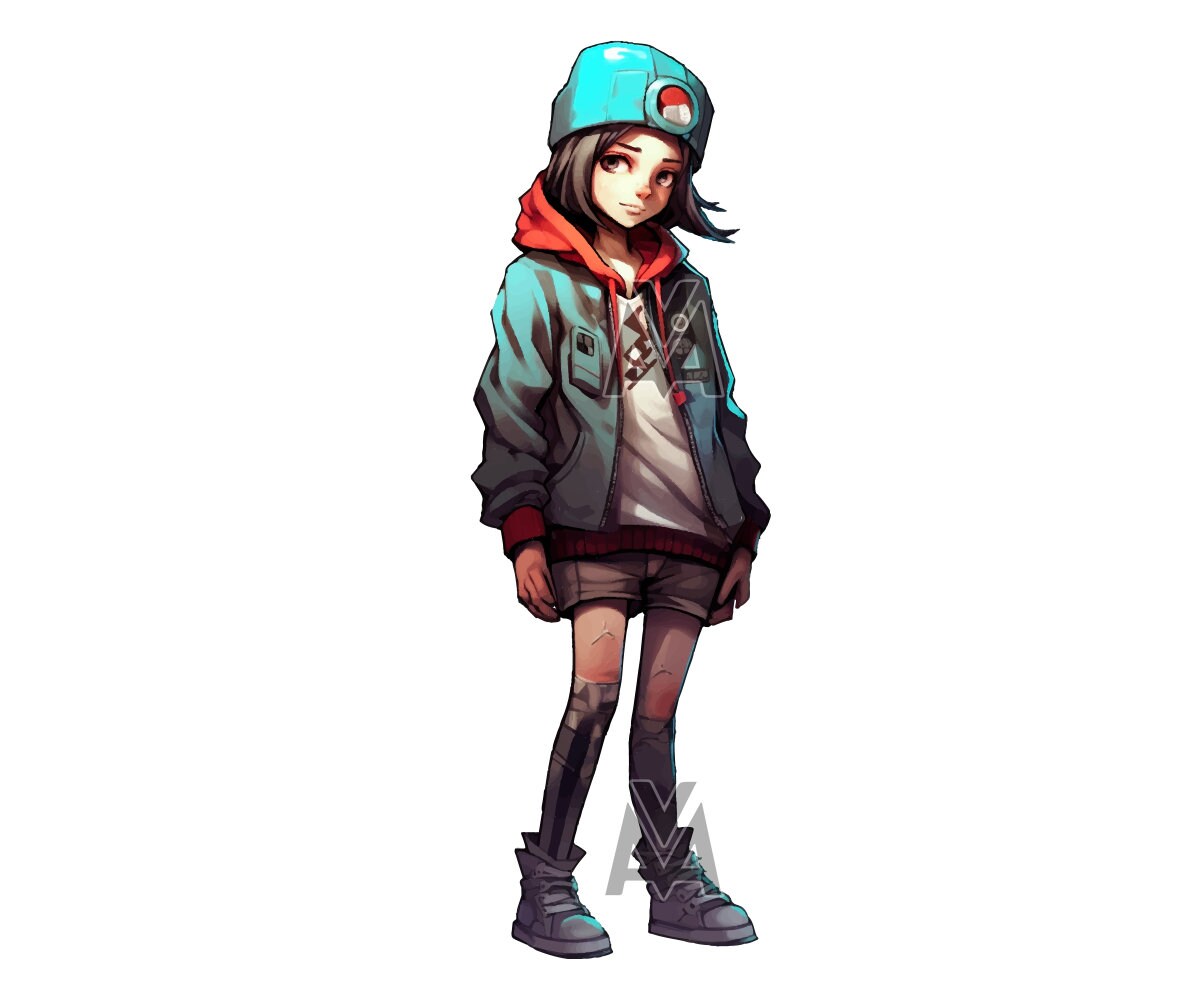 Urban Street Girl, Kid, Hoodie, Hoodlum, Hood, Cartoon, Cell-shading ...