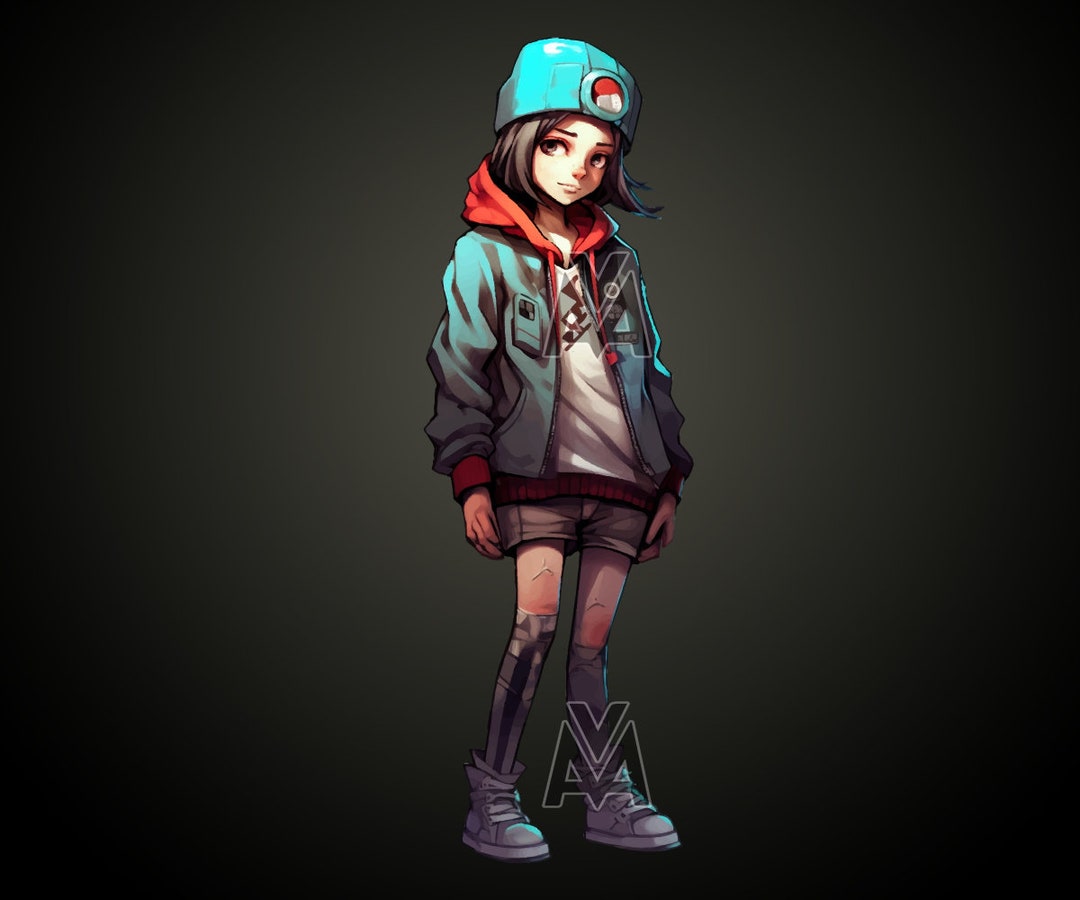 Urban Street Girl, Kid, Hoodie, Hoodlum, Hood, Cartoon, Cell-shading ...