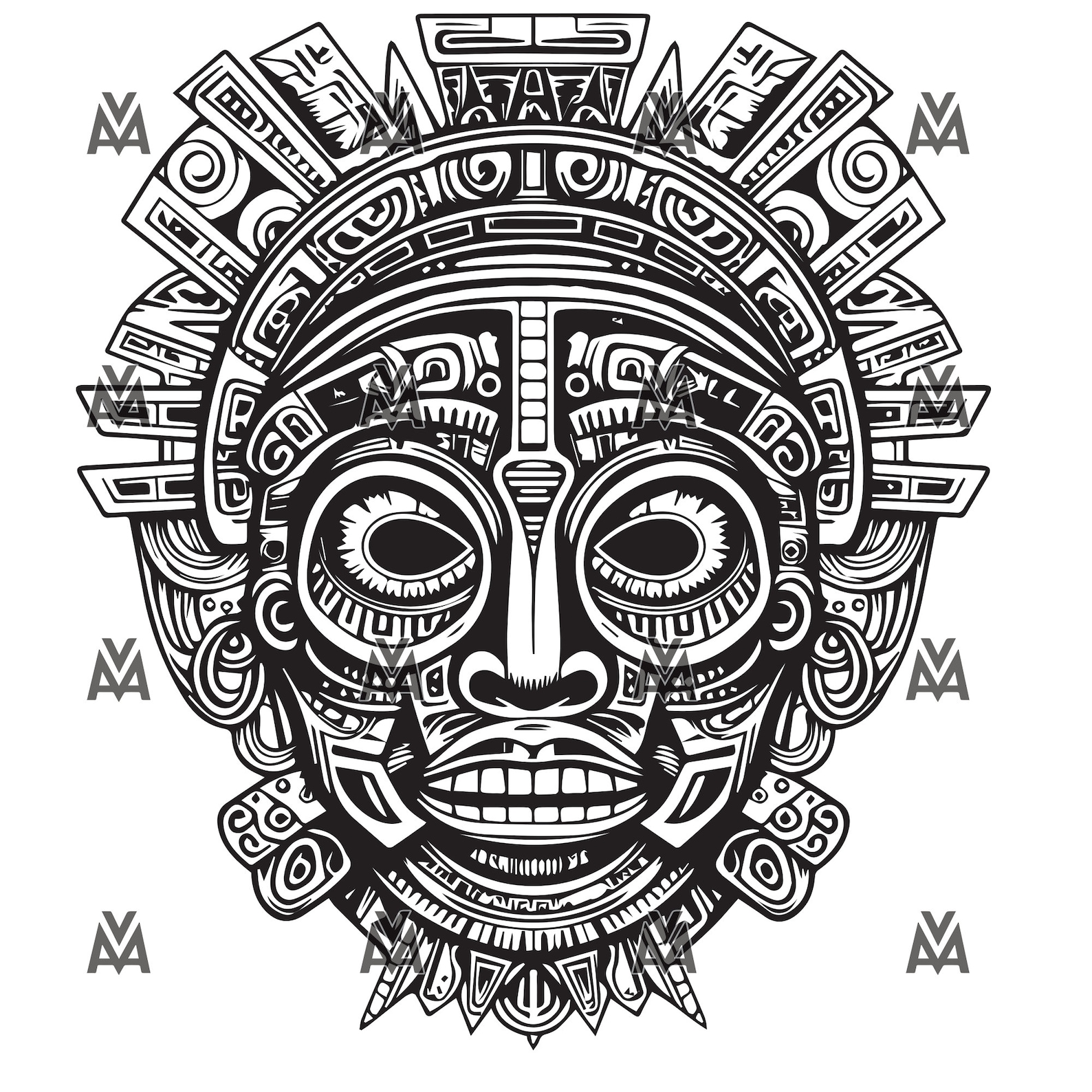 Mayan Mask SVG, Tiki SVG, Mayan Png, Tribal Svg, Tiki Mask Svg, Indian ...