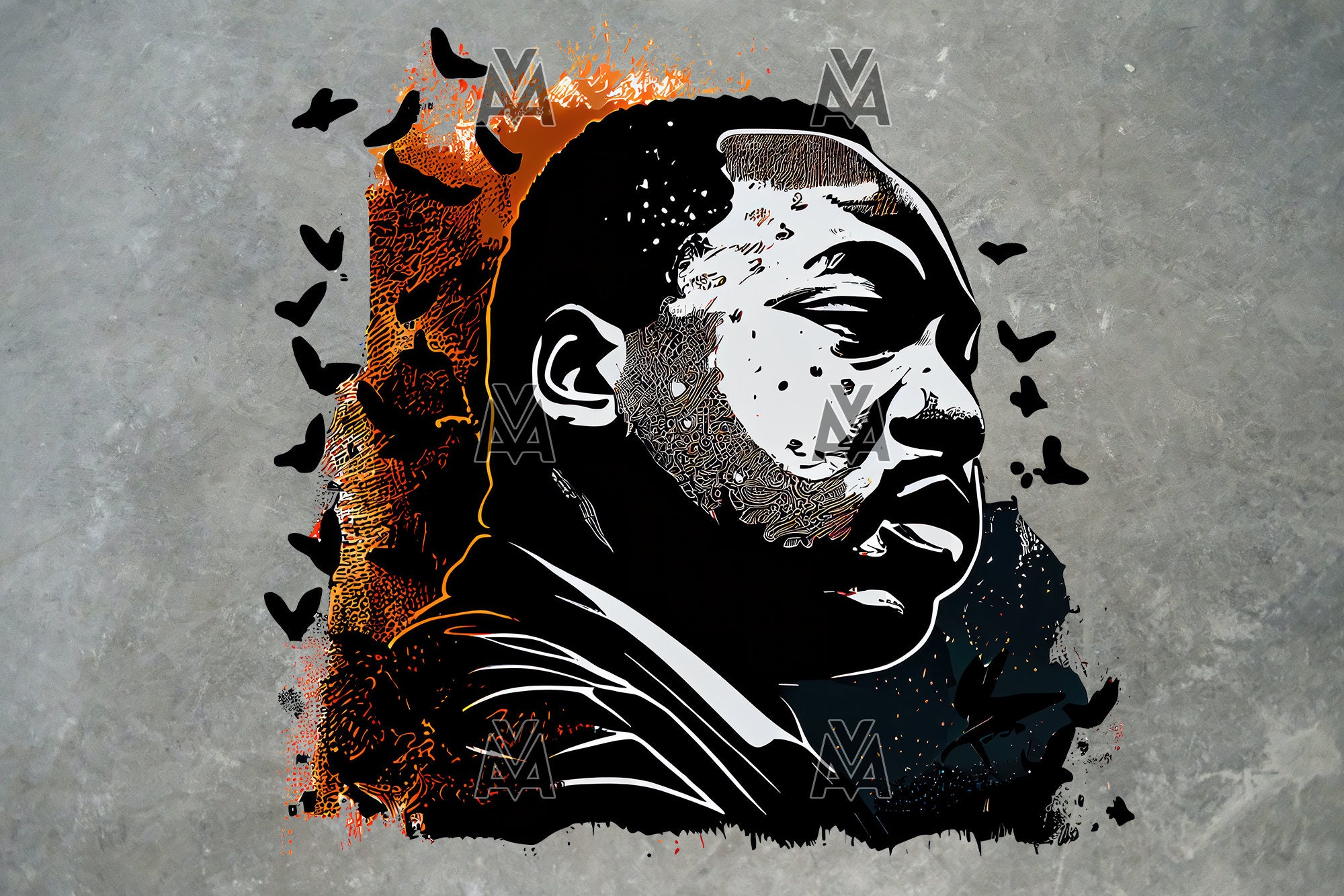 MLK Martin Luther King Graffiti Style Artwork High Resolution ...