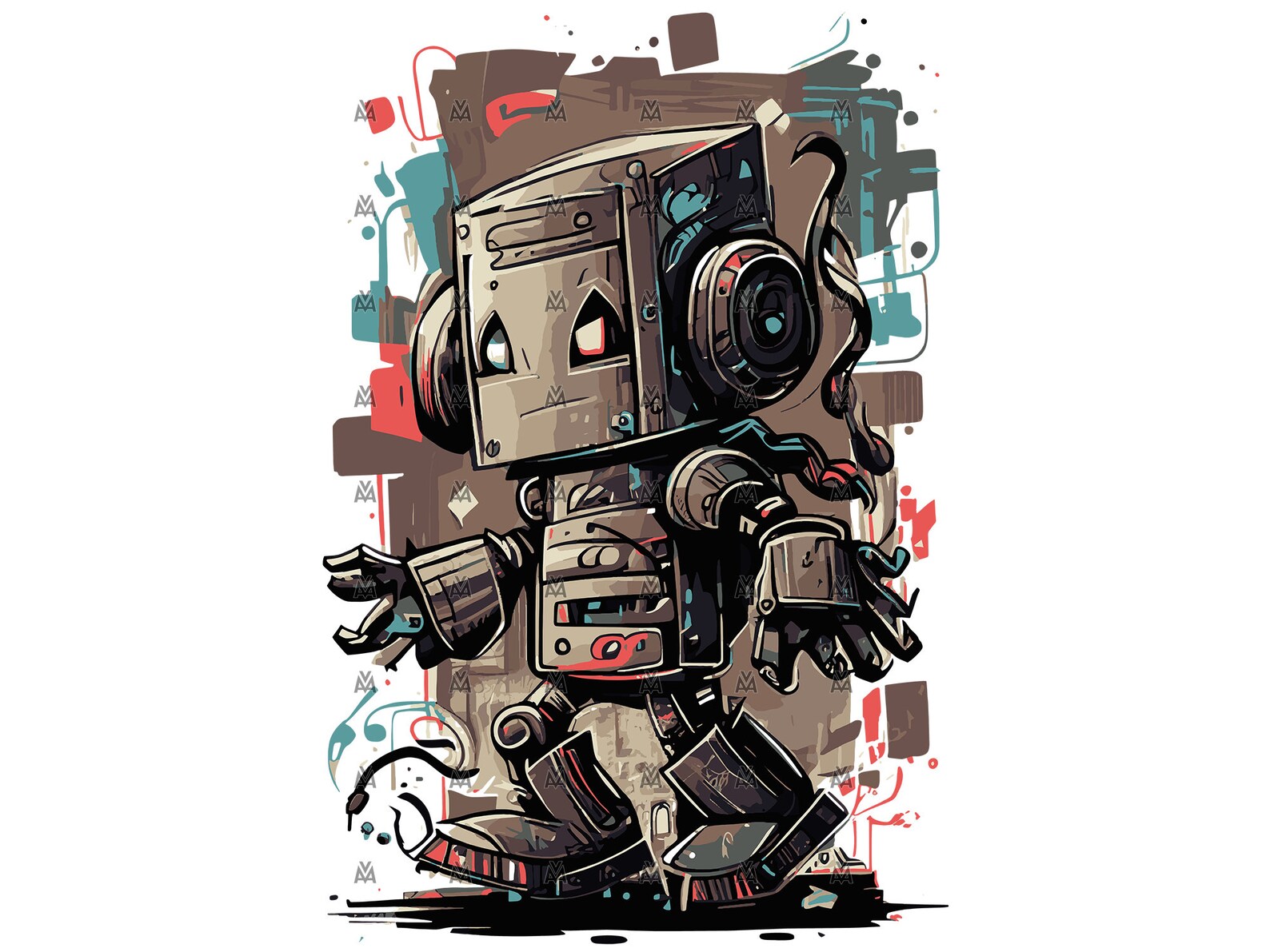 Cute Boxy Robot Svg Png High Resolution Dtg Graphic Vector Artwork - Etsy