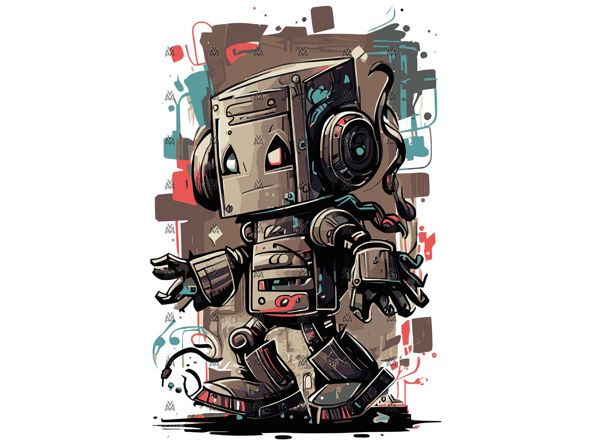 Cute Boxy Robot Svg Png High Resolution Dtg Graphic Vector Artwork - Etsy