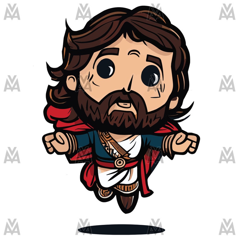 Adorable Cute Chibi Style Jesus Christ, PNG, SVG, Vector, T-shirt ...