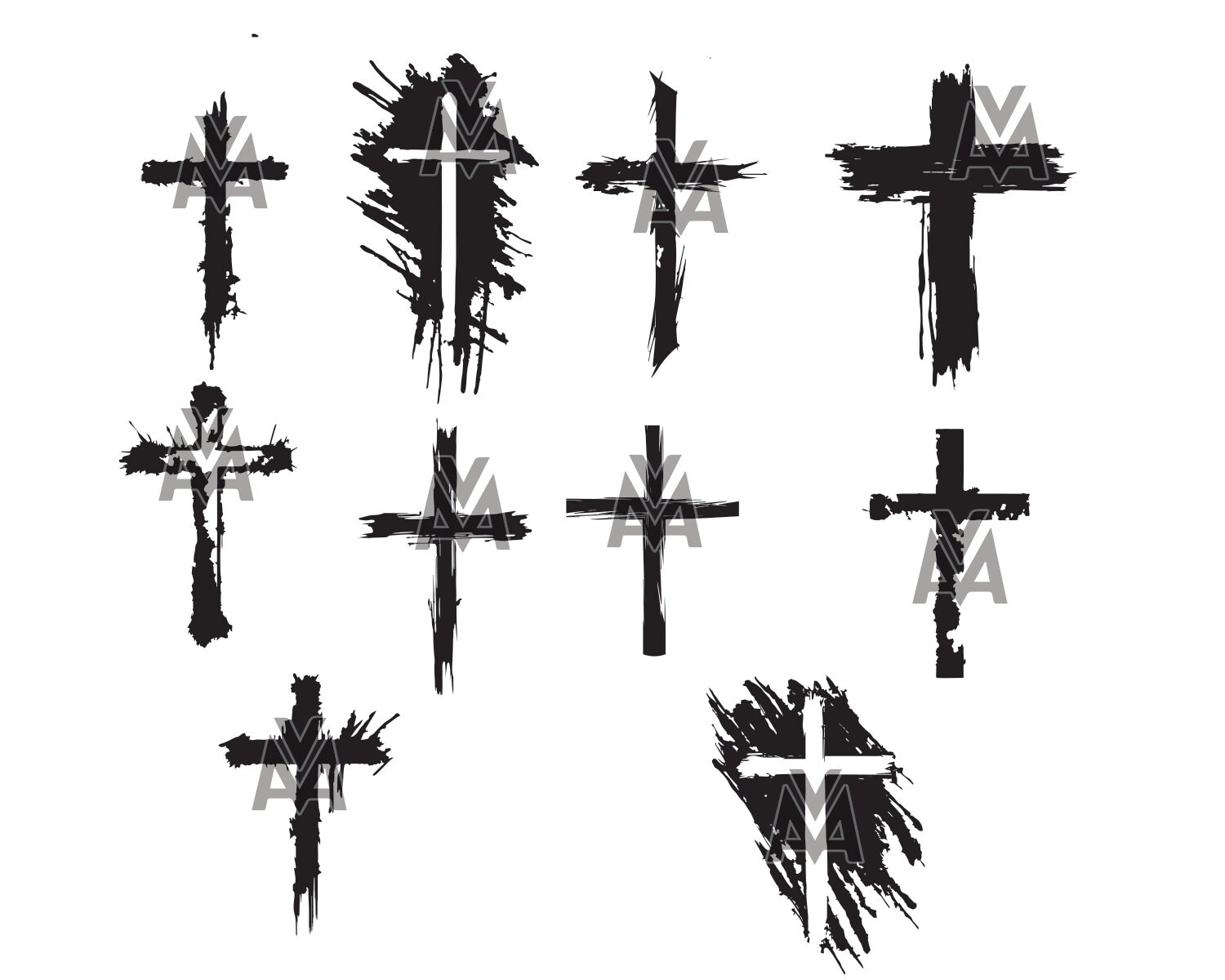 Distressed Cross Bundle Svg, Cross Bundle Svg, Grunge Cross Svg, Cross ...