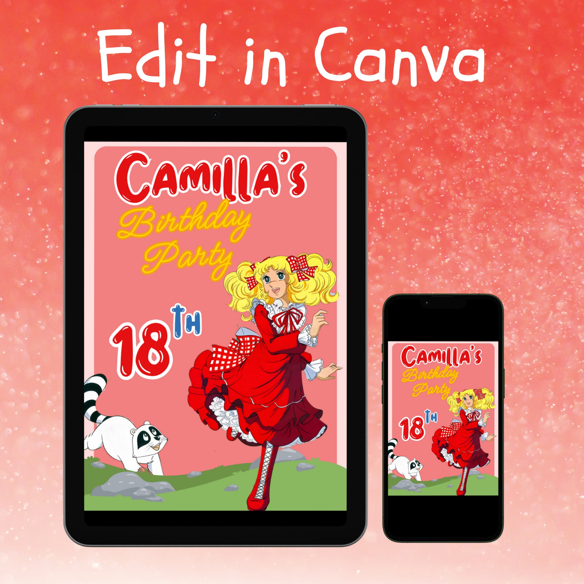 Digital Candy Candy Invitation, Candy Candy Invitación, Anime Candy ...