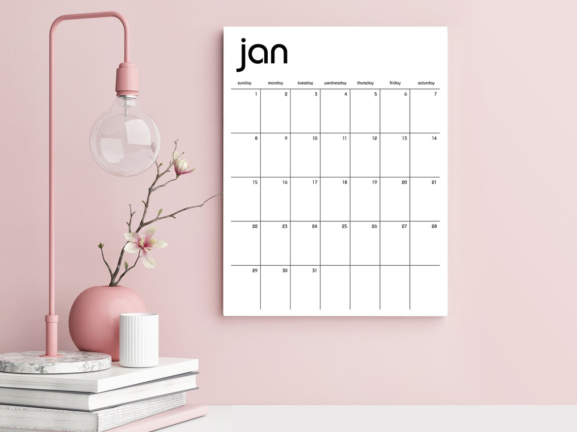 2023 Calendar Printable, Monthly, Wall, Desk, 003 Bauhaus, Minimalist ...