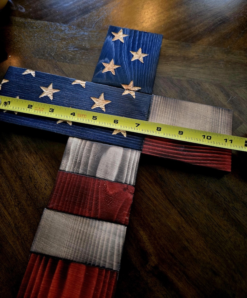 American Flag Wood Cross - Etsy