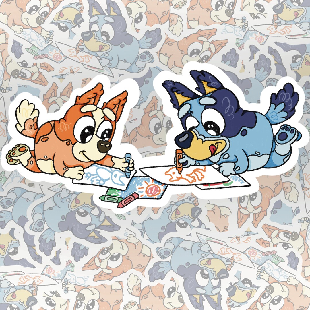 Bingo & Bluey - A Vinyl Sticker - Etsy