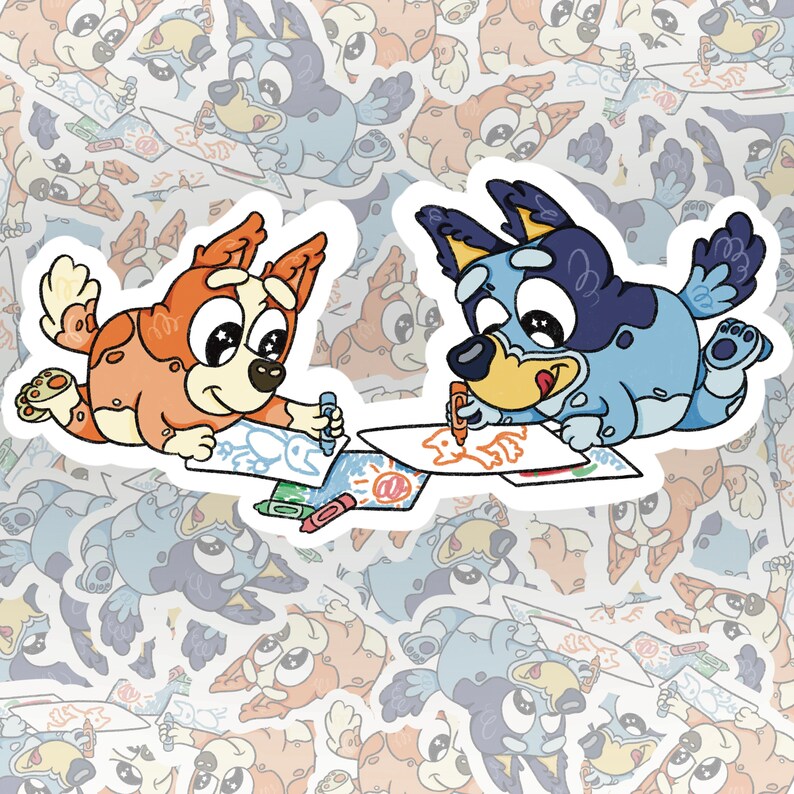 Bingo & Bluey - A Vinyl Sticker - Etsy