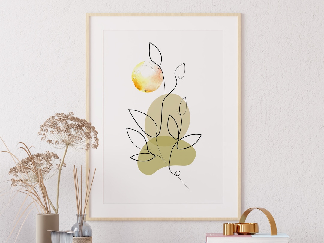Floral Line Art | Alcohol Ink Painting | Modern Line Drawing ...