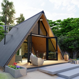A Frame House + Structural 3D Model Sketch-up , Modern A Frame House ...
