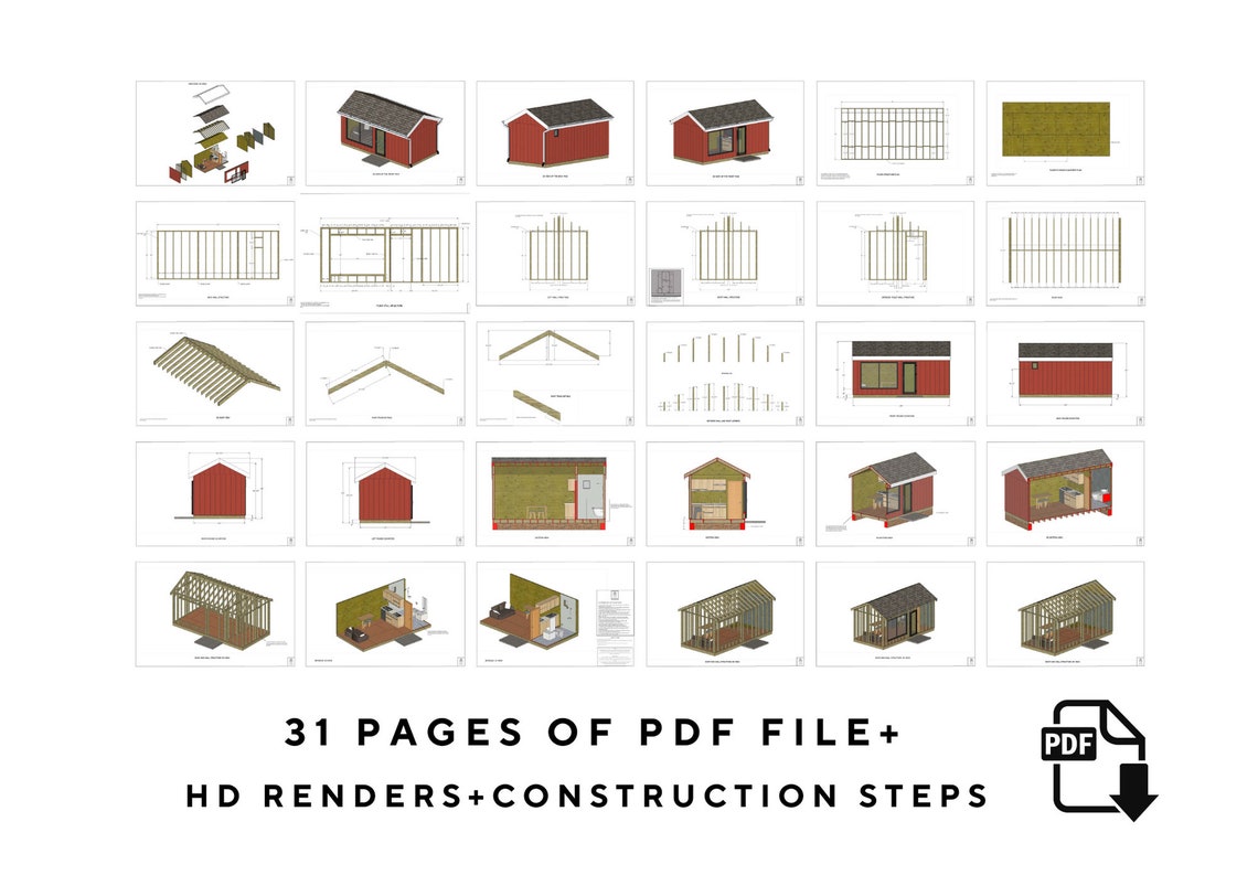 Weekend House 10x20 Plans Tiny House Plans Small Cabin - Etsy