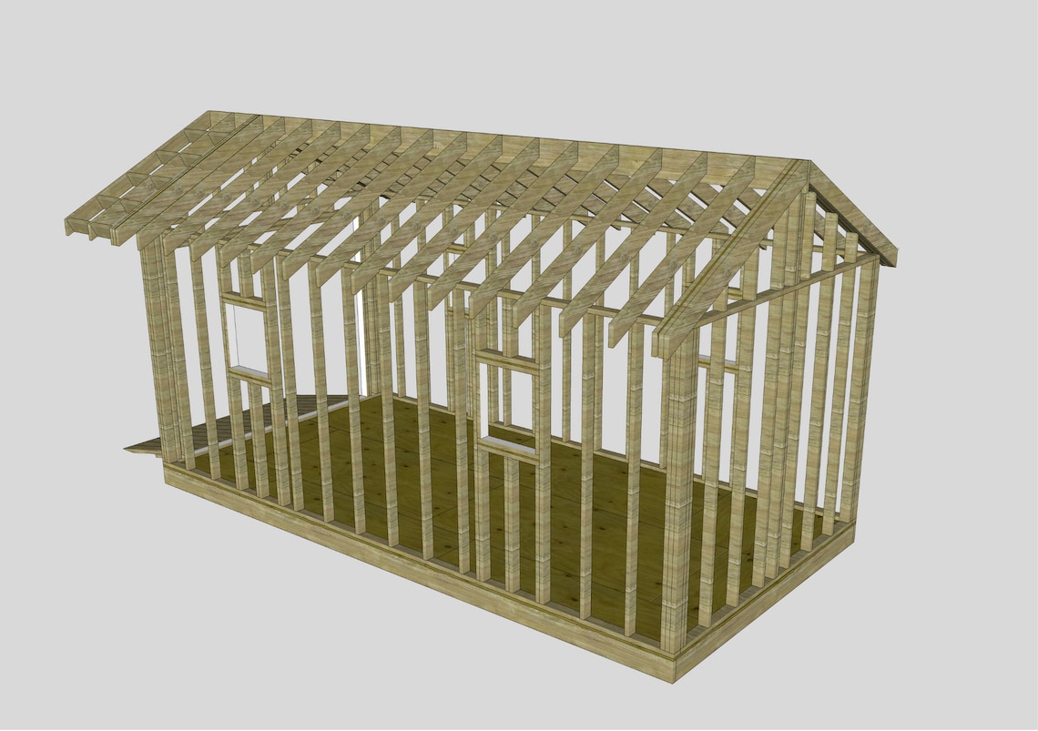 10x20 Shed Plan, Gable Shed, Shed Cabin Plan, Storage Shed Plans ...