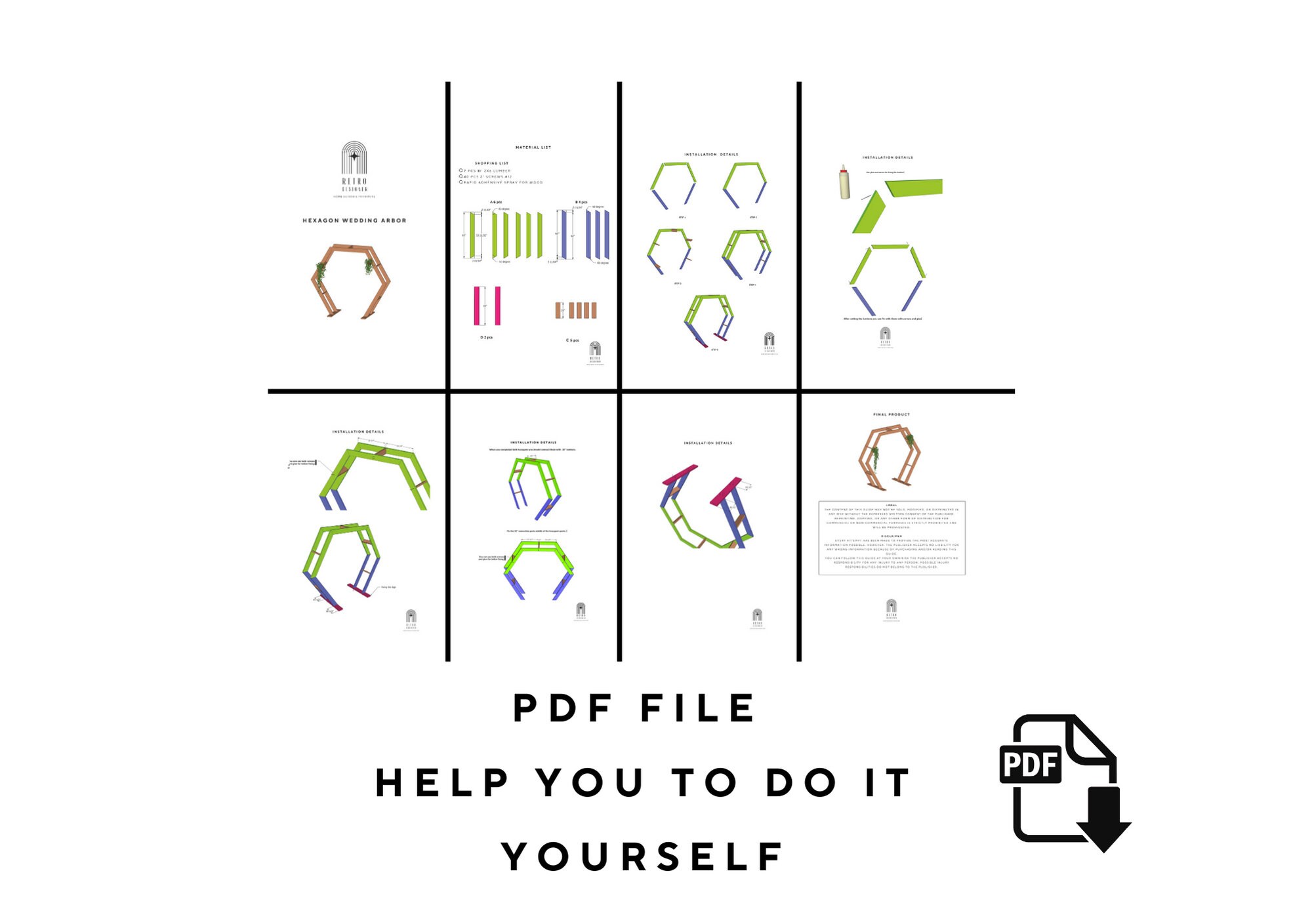 Hexagonal Arch Building Plans - DIY Wedding Arbor-hexagon Wedding Arbor ...