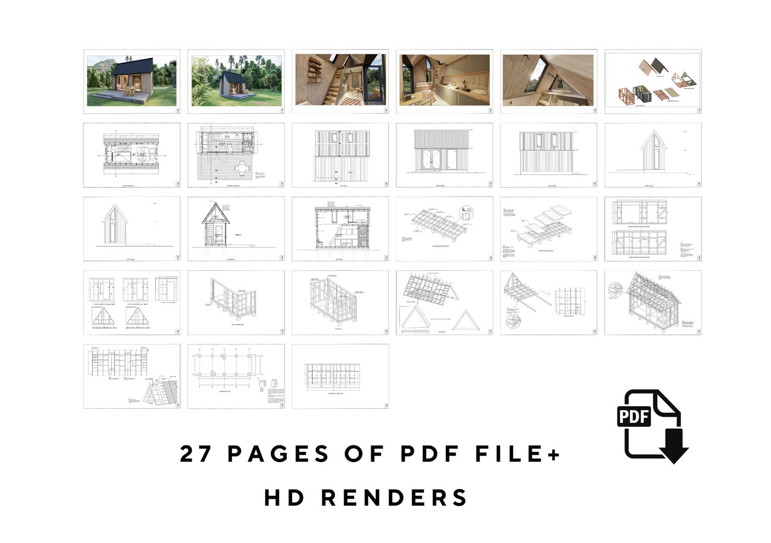 Tiny House Plans 20x8, Small Cabin Floor Plans With Loft. Airbnb House ...