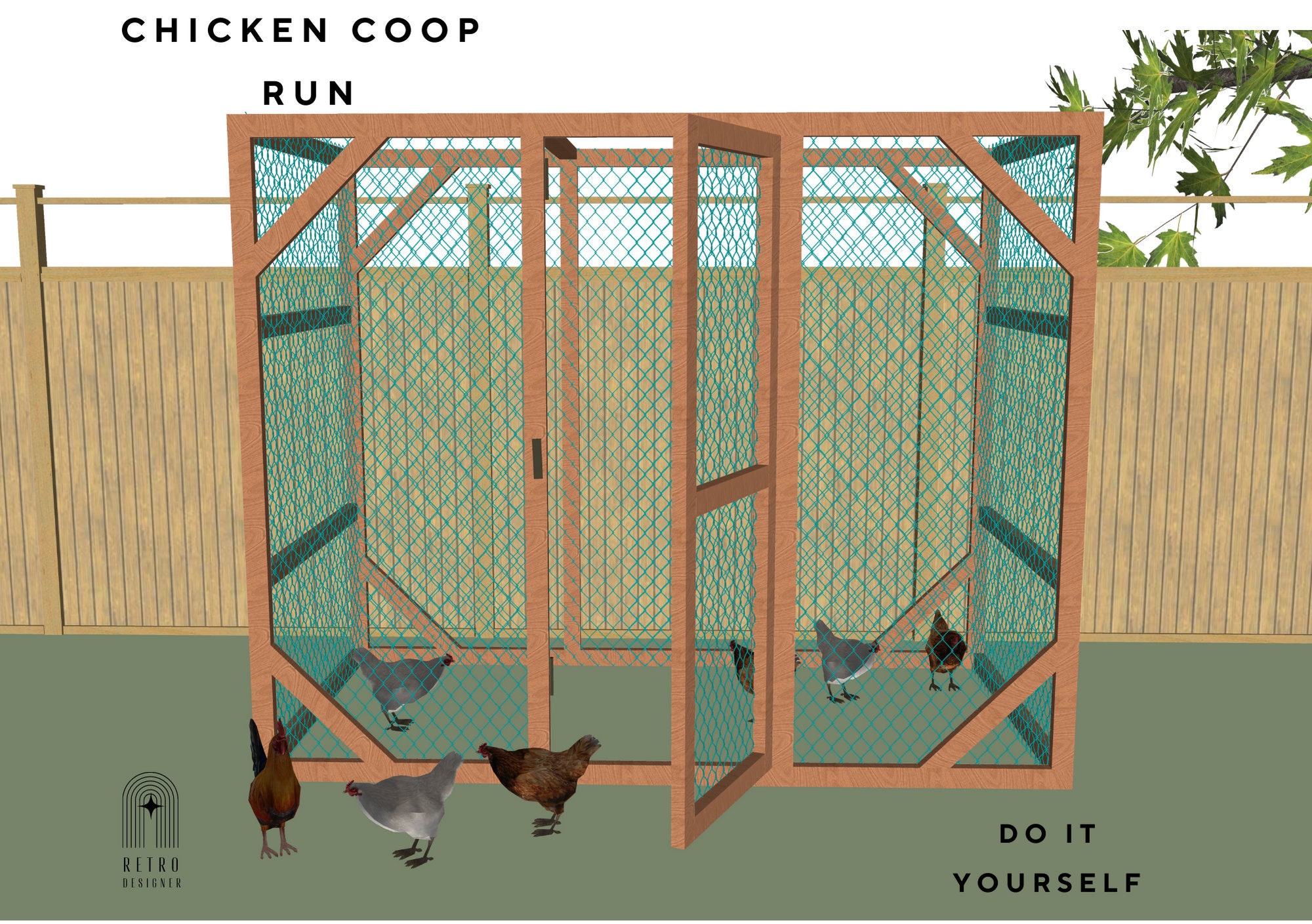 Chicken Coop Plans, PDF Download, Chicken Coop Run DIY Plans Chicken ...