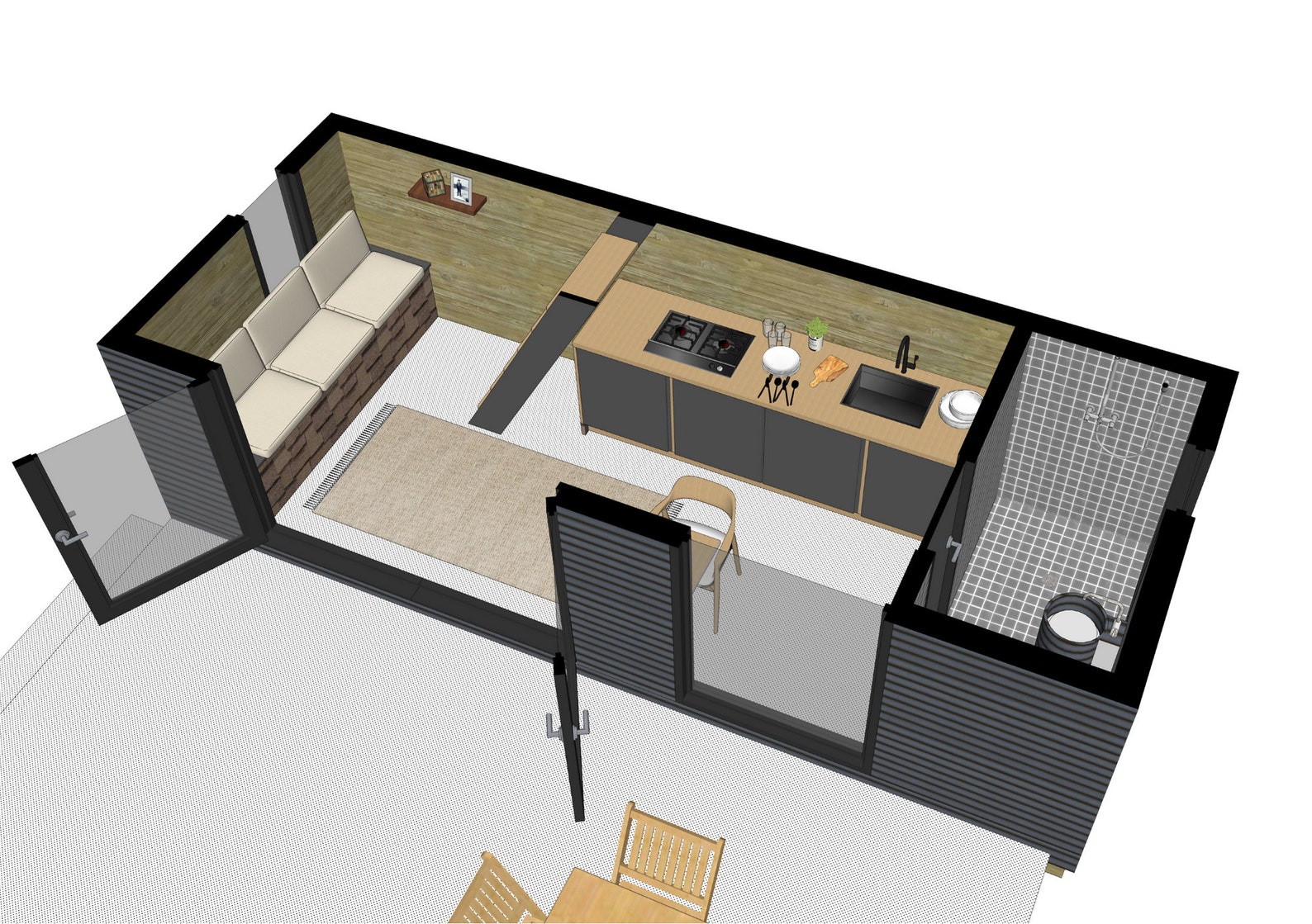 Tiny House Plans 20x8 Small Cabin Floor Plans With Loft. - Etsy Canada