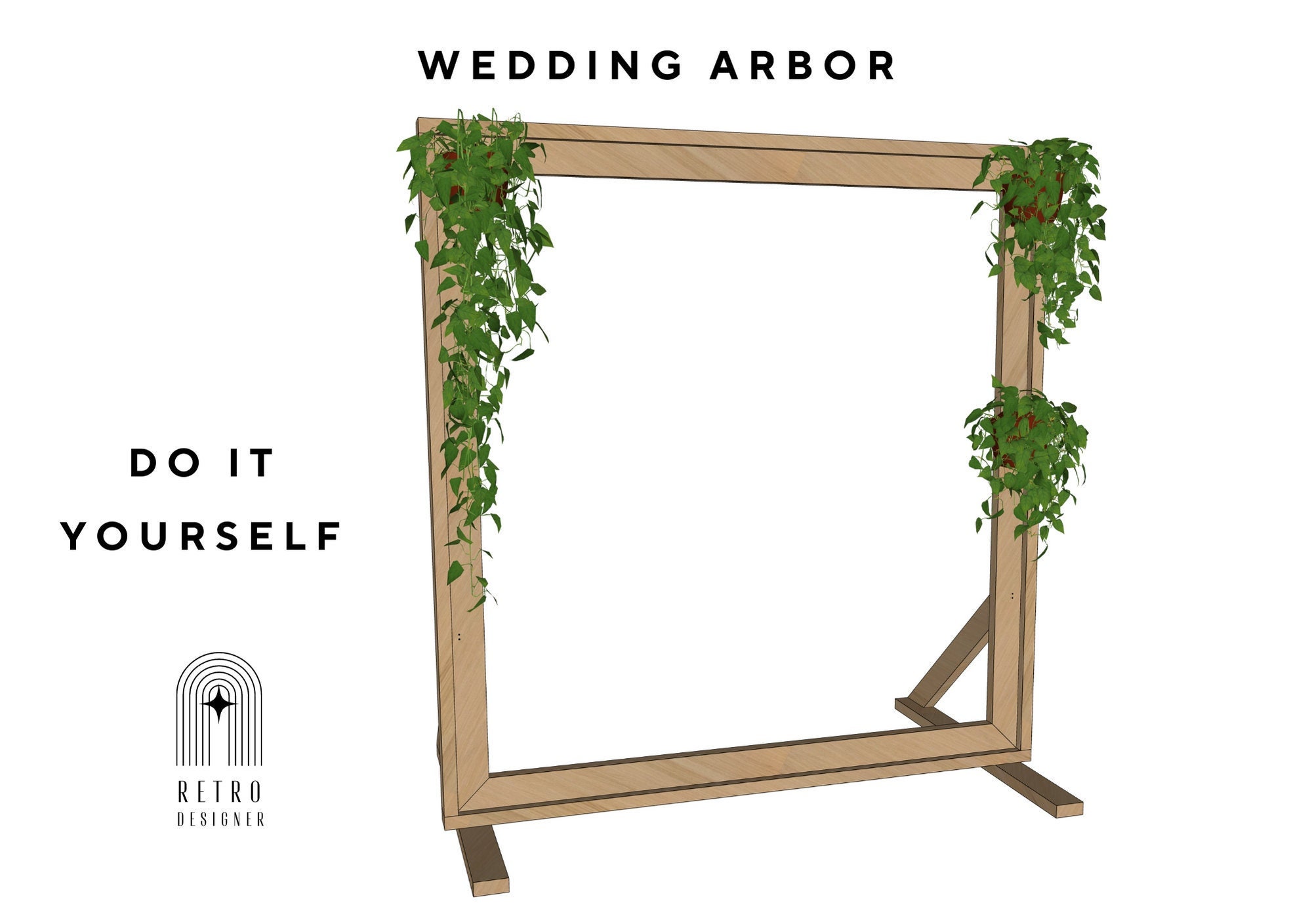 Wedding Arch Plans, Square Wedding Arbor Plan, Wedding Decor, Ceremony ...