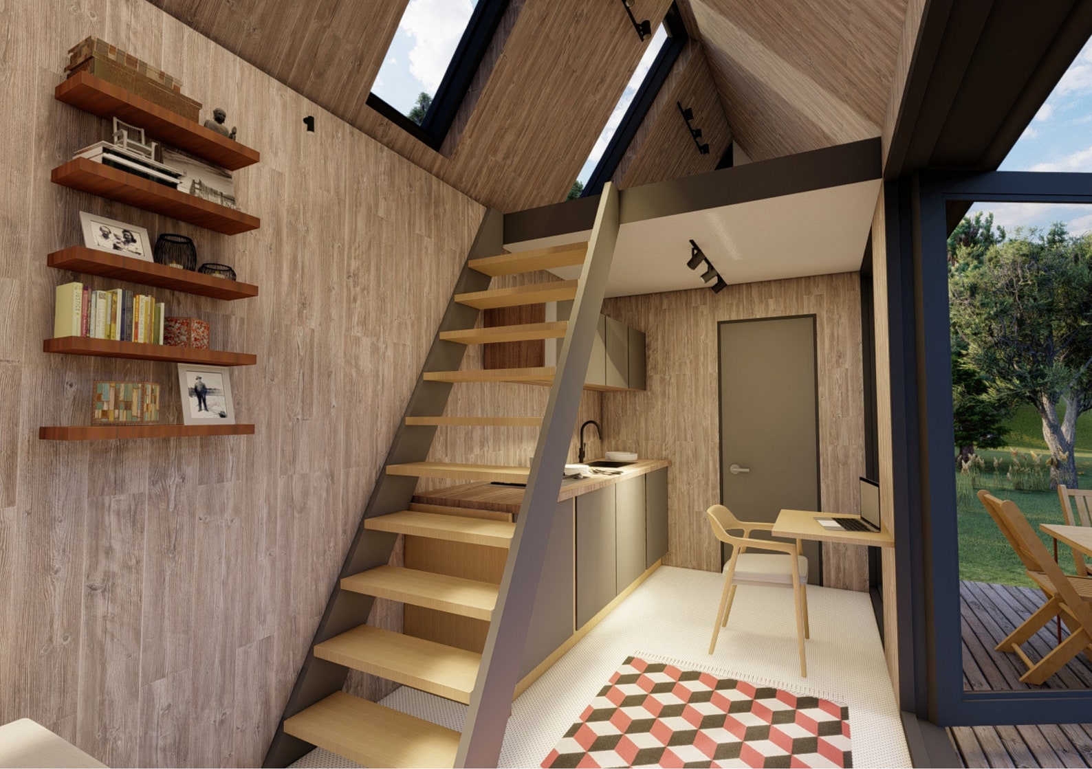 Tiny House Plans 20x8, Small Cabin Floor Plans With Loft. Airbnb House ...