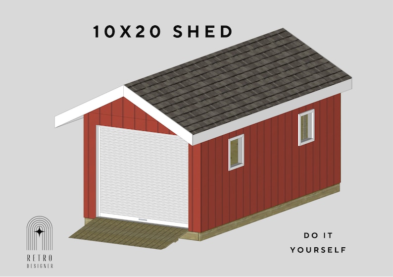 10x20 Shed Plan, Gable Shed, Shed Cabin Plan, Storage Shed Plans ...