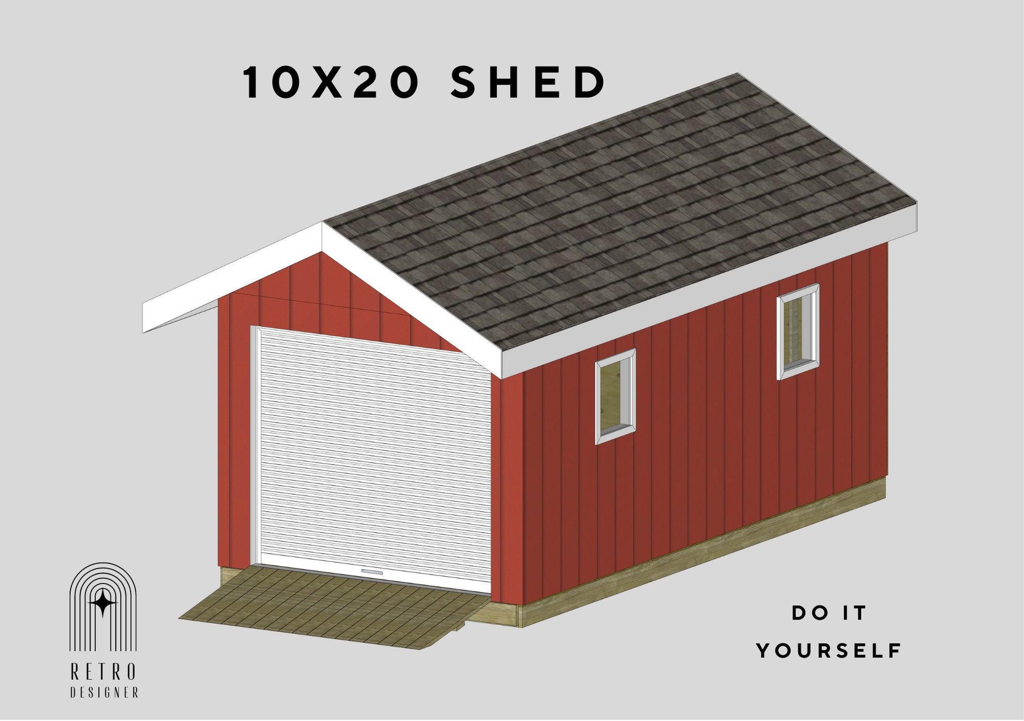 10x20 Shed Plan, Gable Shed, Shed Cabin Plan, Storage Shed Plans ...