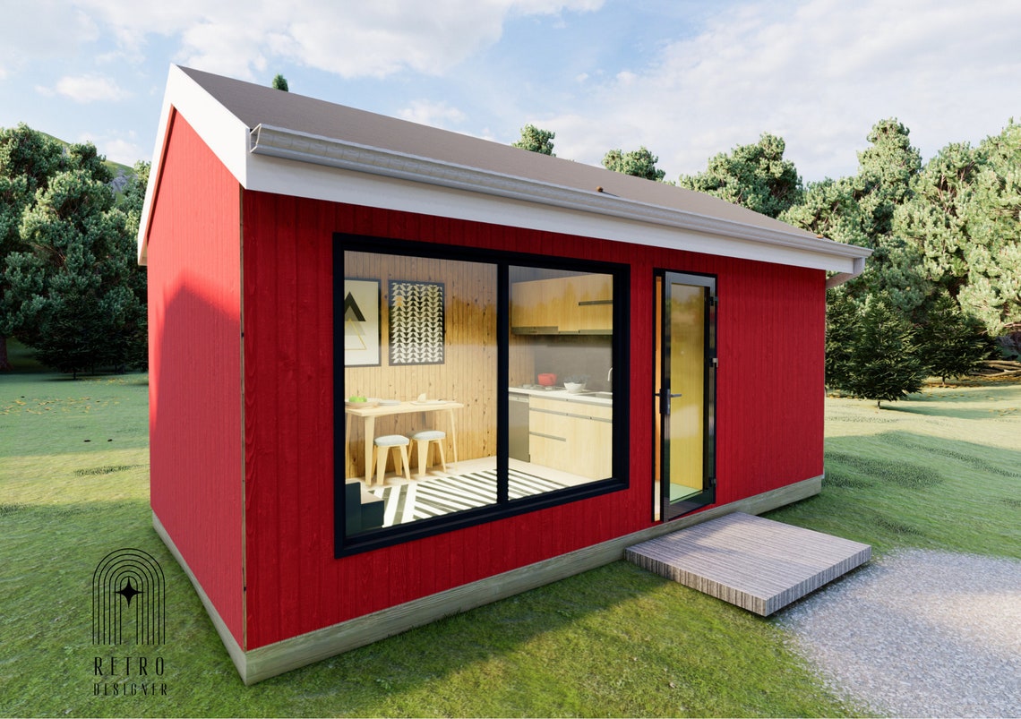 Weekend House 10x20 Plans, Tiny House Plans , Small Cabin Floor Plans ...