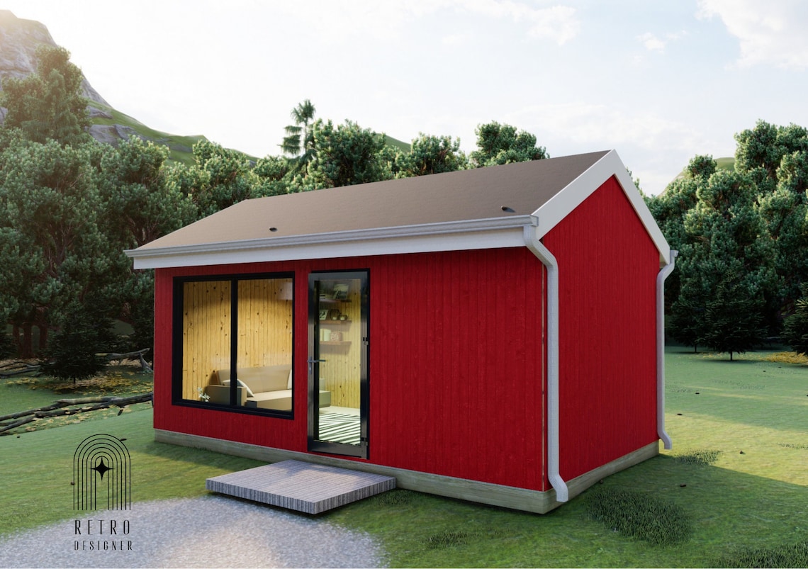 Weekend House 10x20 Plans, Tiny House Plans , Small Cabin Floor Plans ...