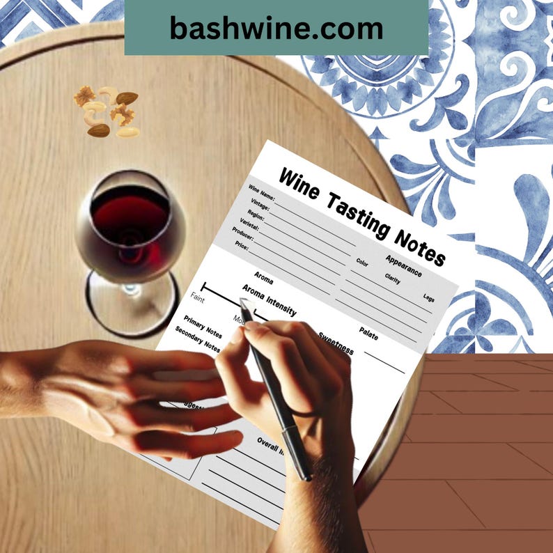 Wine Tasting Notes Template | Printable Digital PDF for Wine ...