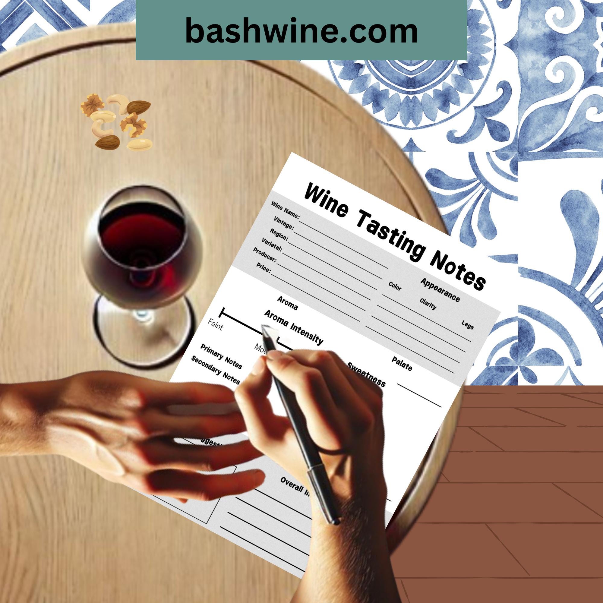 Wine Tasting Notes Template | Printable Digital PDF for Wine ...