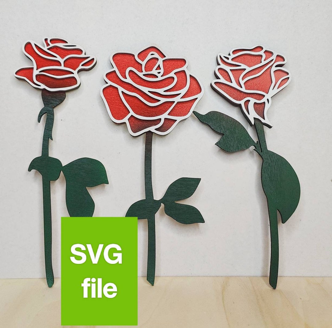 Wooden Roses, SVG Laser Cutting File. Instant Download - Etsy