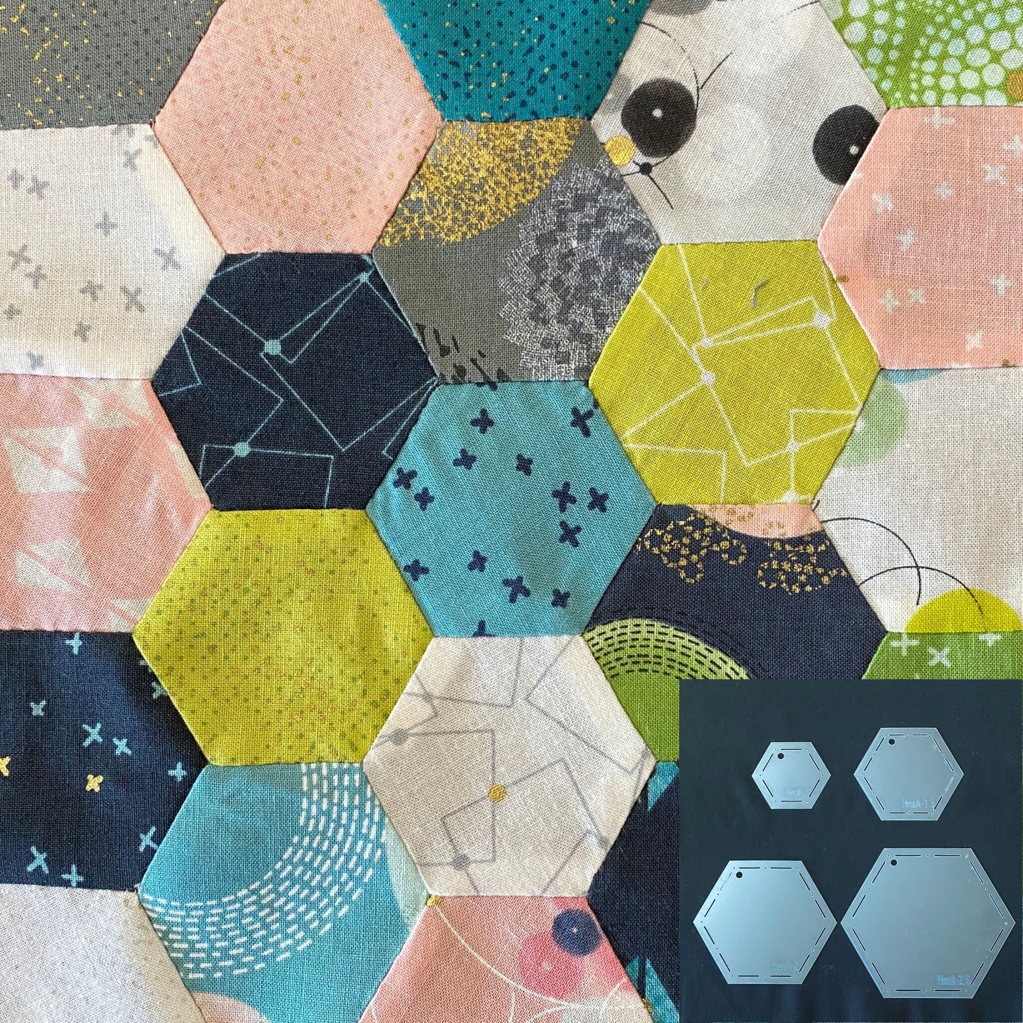 Set of 4 Hexagon Patchwork Templates - Etsy