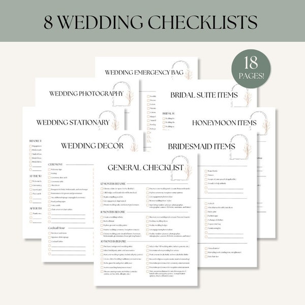 Wedding Planning Binder Checklists - Etsy
