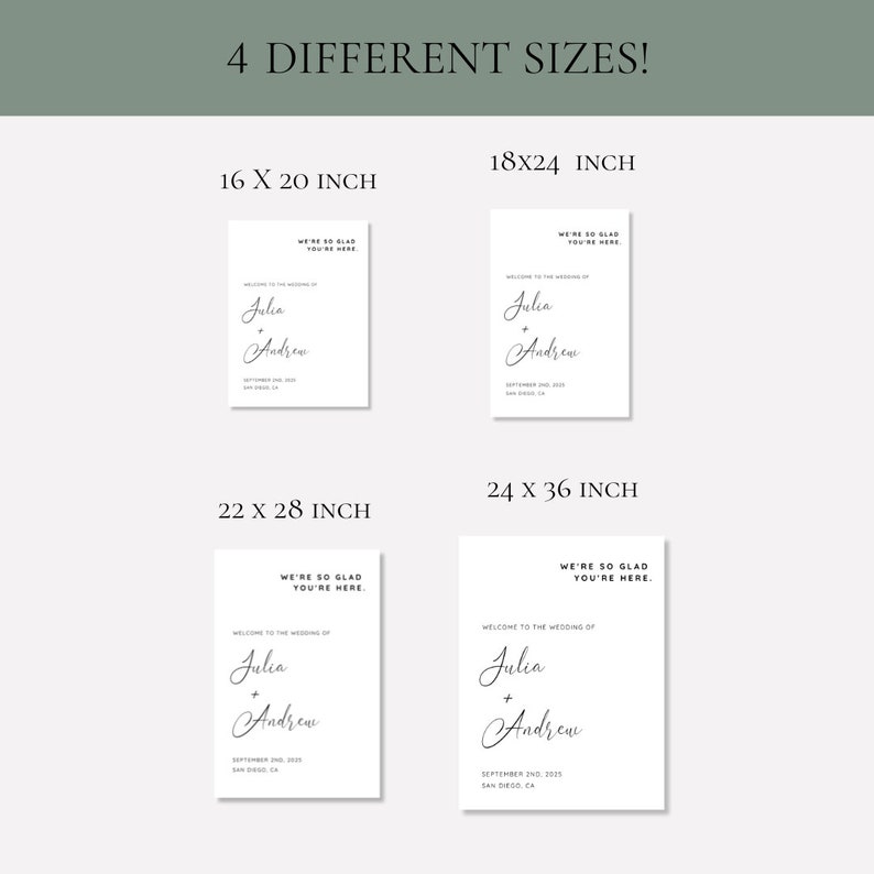 Wedding Welcome Sign Poster Board, Minimalist Wedding Signage, Welcome ...