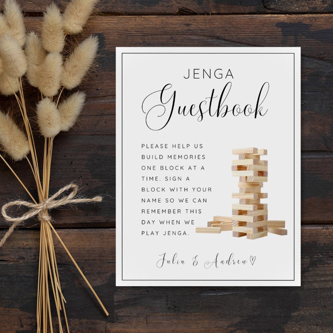 Wedding Jenga, Guest Book, Wedding Guest Book, Jenga Guestbook, Sign ...