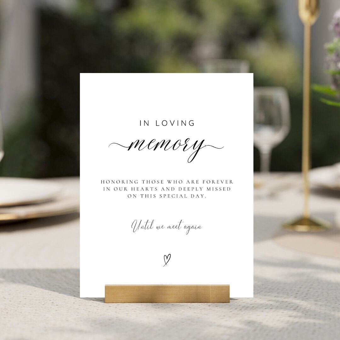 In Loving Memory Sign Wedding Memorial Sign in Loving Memory Wedding ...