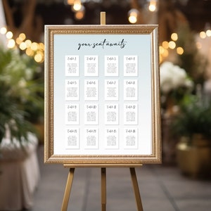 Seating Chart Wedding Table Numbers Seating Chart Cards Printable Table ...