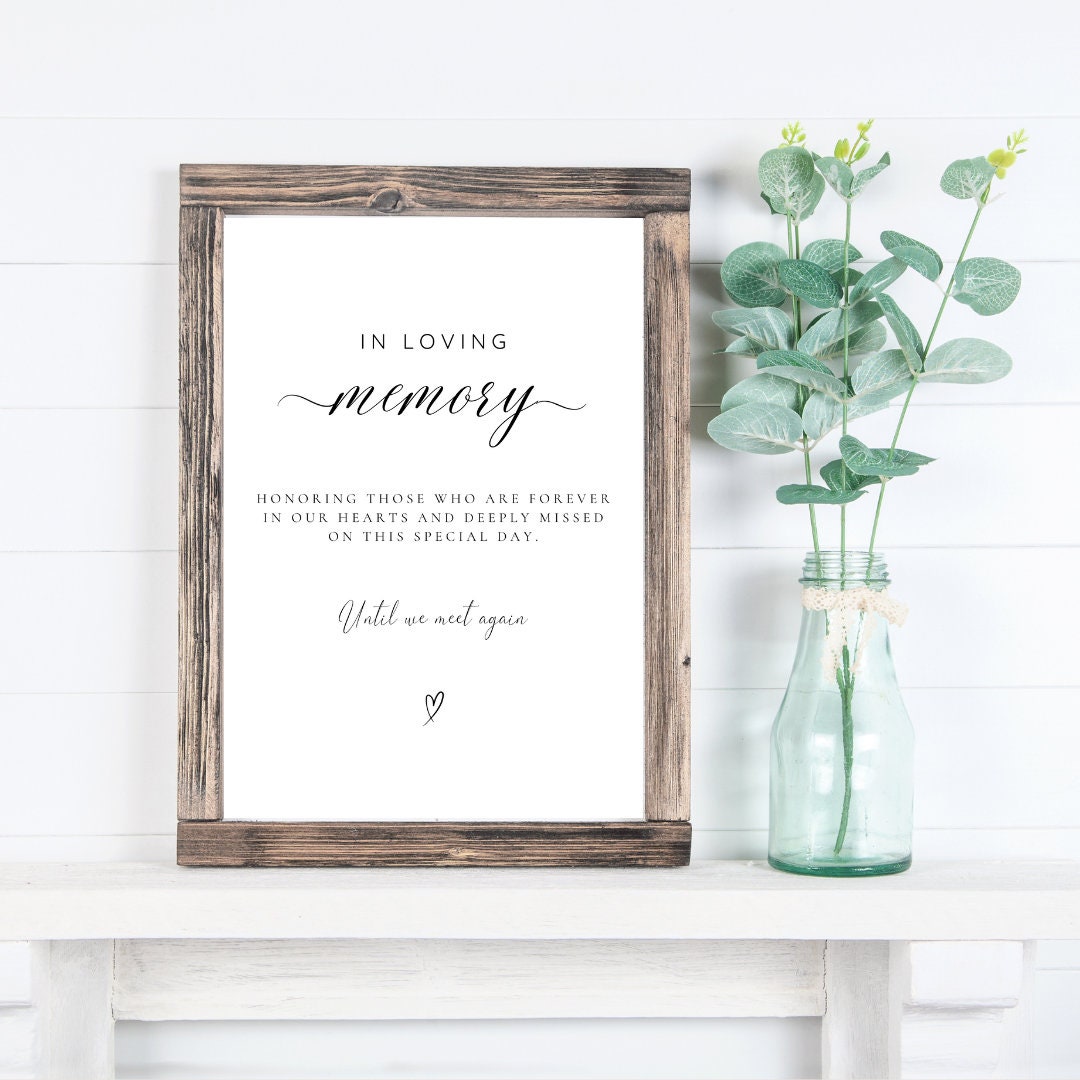 In Loving Memory Sign Template Memory Table Sign Forever in Our Hearts ...