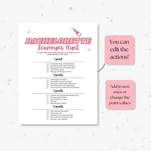 Bachelorette Scavenger Hunt Template Printable Bachelorette Games ...
