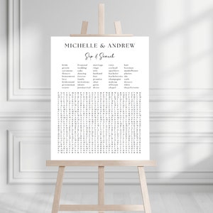 Custom Wedding Word Search Template, Wedding Games Personalized Word ...