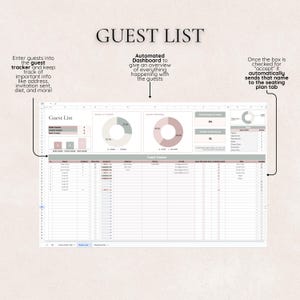 Wedding Seating Chart and Guest List Tracker, Wedding Planner ...