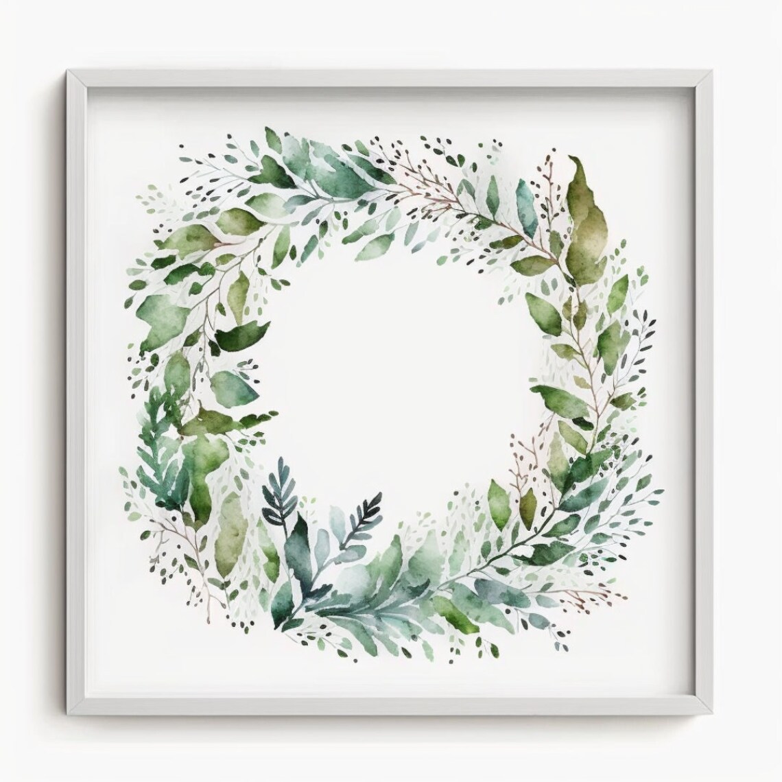 Watercolor Greenery Wreaths PNG Clipart Foliage Border - Etsy