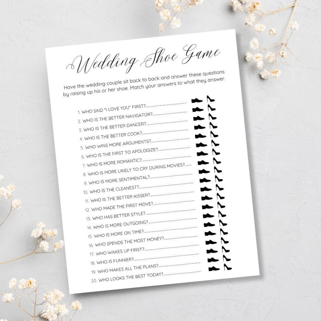 Wedding Shoe Game Template, Engagement Party Games, Bridal Shower Games ...