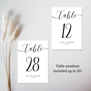 Wedding Table Numbers, Printable Table Numbers Wedding, Editable Table ...