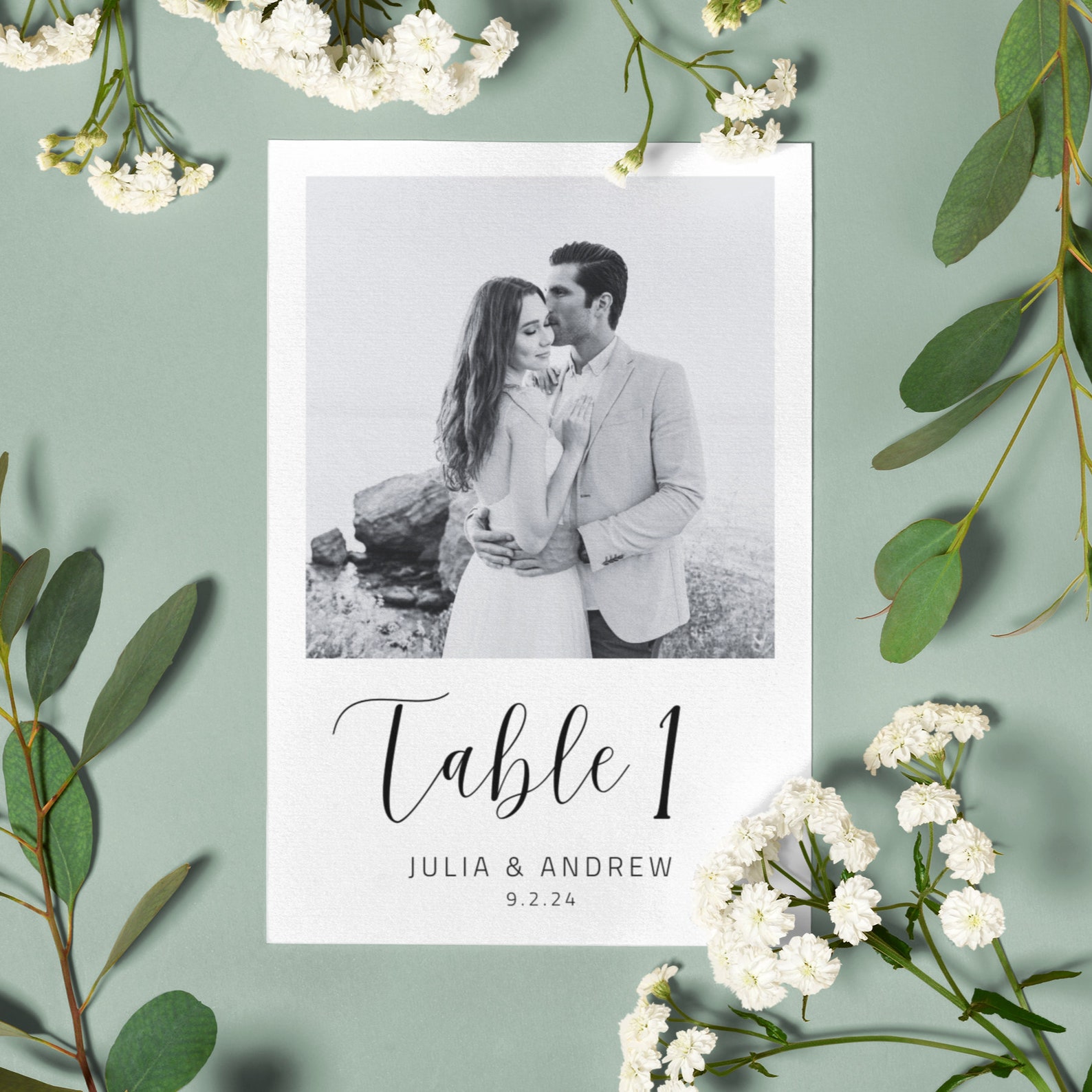 Wedding Table Numbers, Printable Photo Table Numbers, Editable Table ...